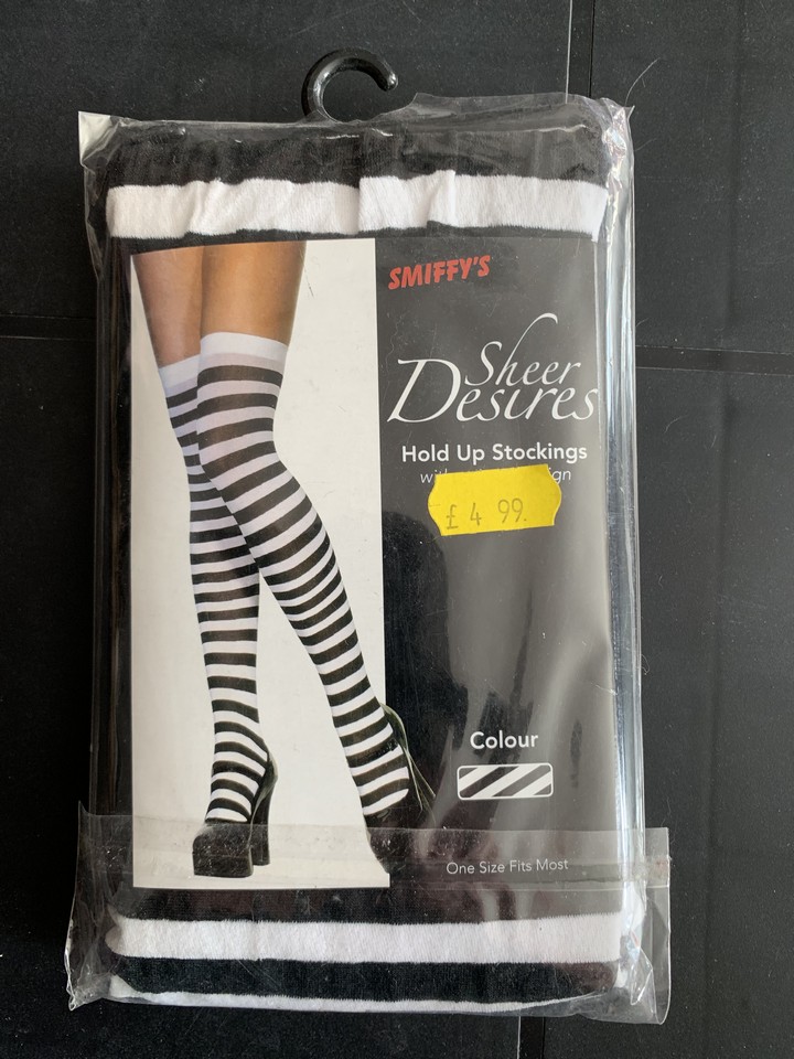 B/W Striped Hold up Stockings – Southport Fancy Dress